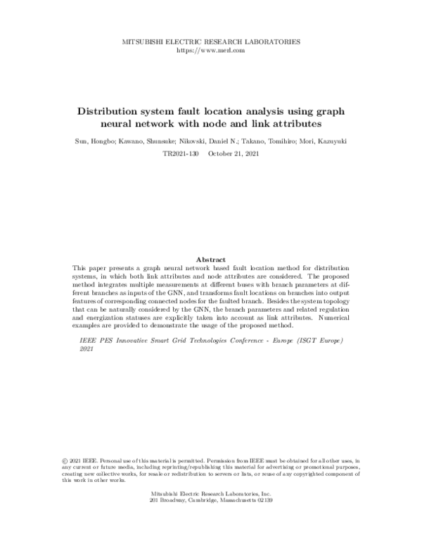 Pdf Distribution System Fault Location Analysis Using Graph Neural Network With Node And Link 