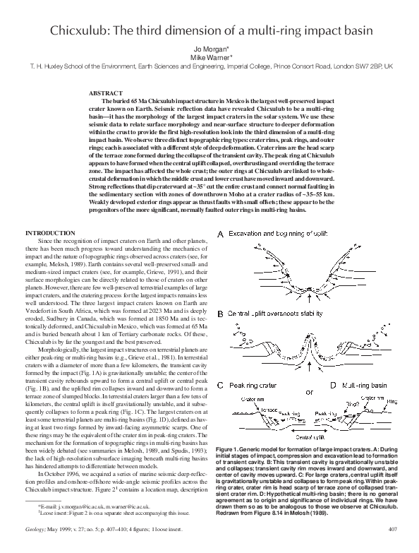 (PDF) Chicxulub: The third dimension of a multi-ring impact basin