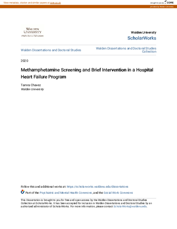 (PDF) Methamphetamine Screening and Brief Intervention in a Hospital ...