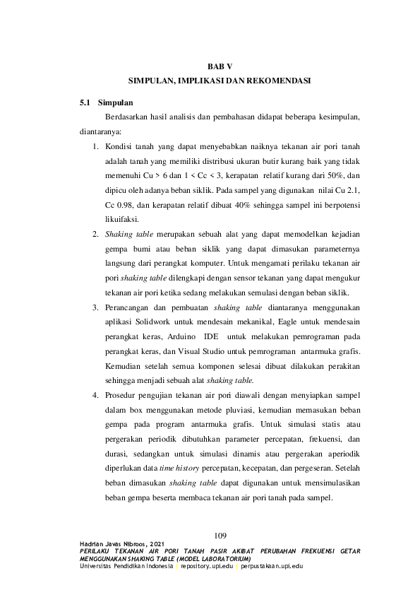 (PDF) Perilaku Tekanan Air Pori Tanah Pasir Akibat Perubahan Frekuensi Getar Menggunakan Shaking ...