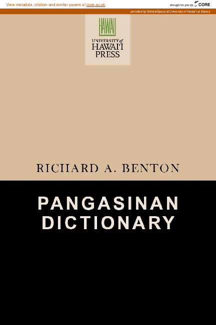 (PDF) Pangasinan Dictionary