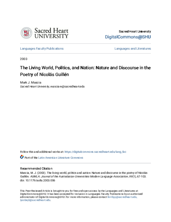 (PDF) The Living World, Politics and Nation: Nature and Discourse in ...