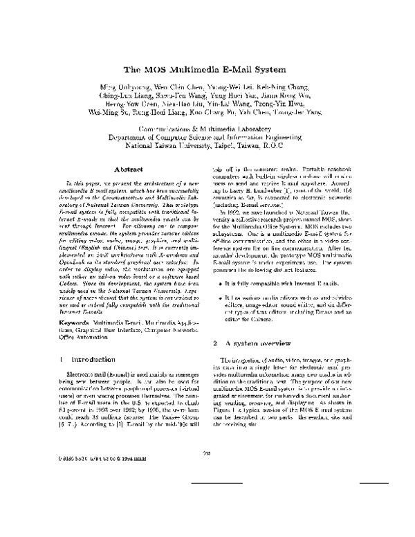(PDF) Multimedia Email System Architecture and Use