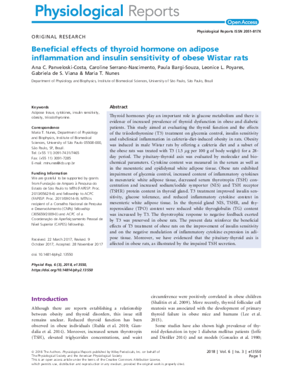 (PDF) Beneficial effects of thyroid hormone on adipose inflammation and ...
