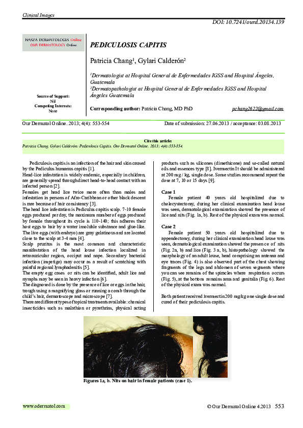 (PDF) Pediculosis Capitis