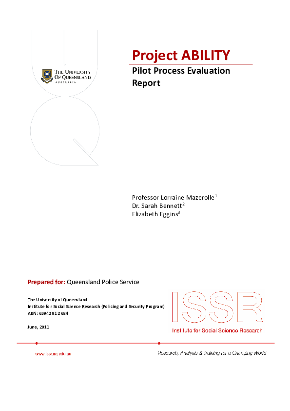 (PDF) Project ABILITY: pilot process evaluation report