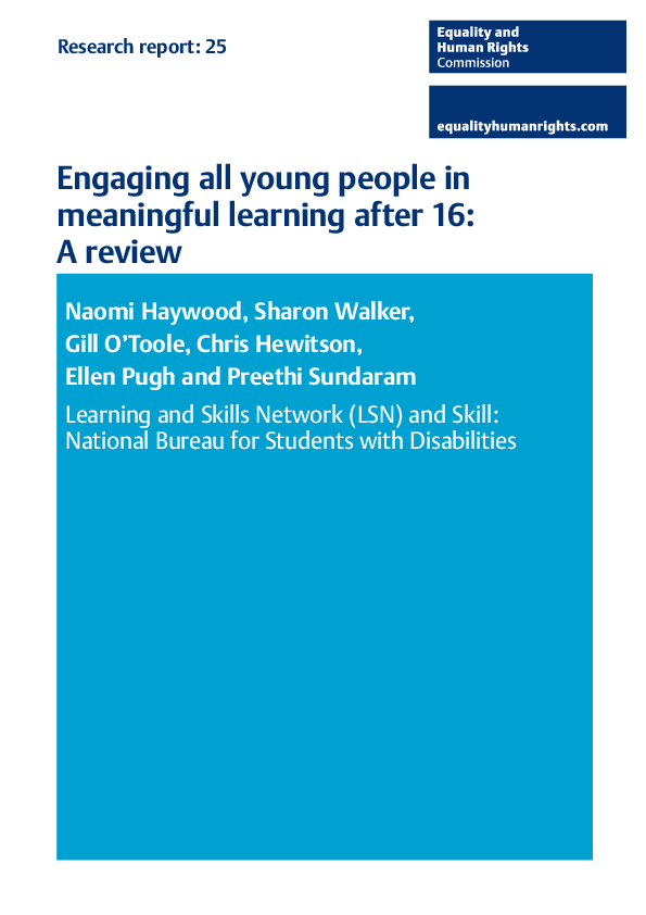 (PDF) Engaging all young people in meaningful learning after 16: A ...