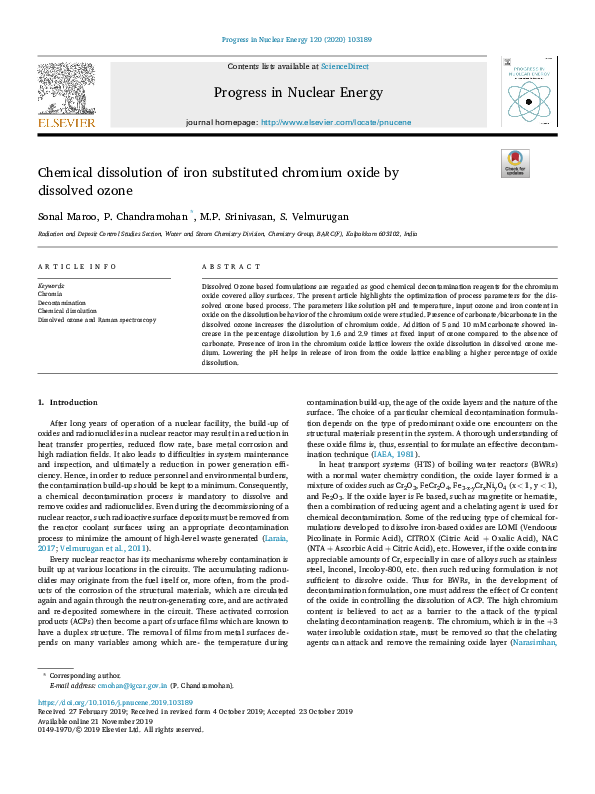 (PDF) Chemical dissolution of iron substituted chromium oxide by ...