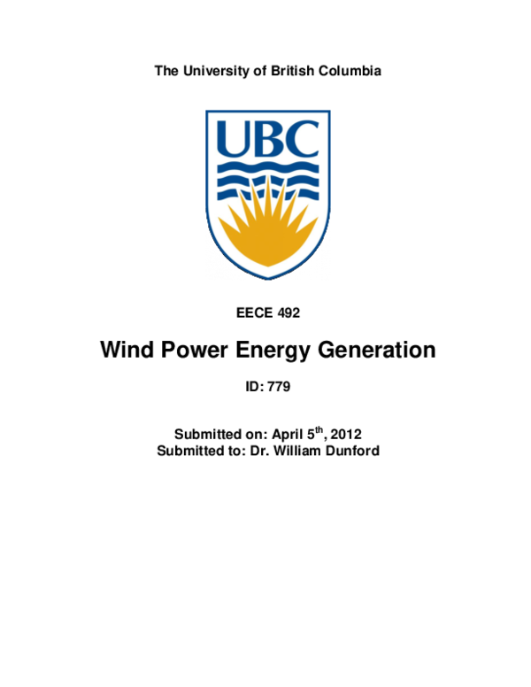Pdf Wind Power Energy Generation