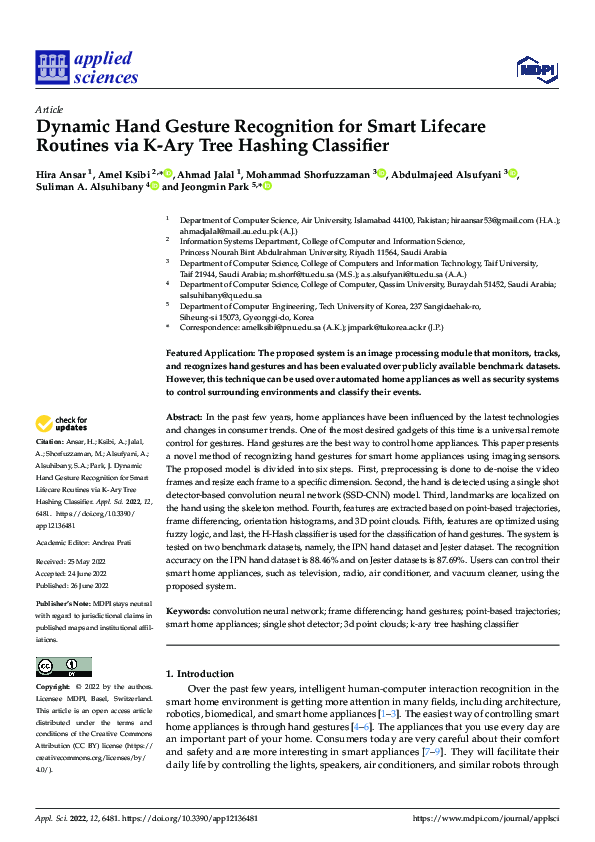 Pdf Dynamic Hand Gesture Recognition For Smart Lifecare Routines Via K Ary Tree Hashing Classifier