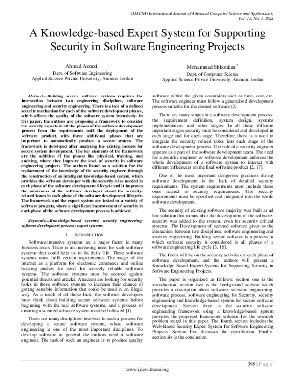 (PDF) A Knowledge-based Expert System for Supporting Security in ...