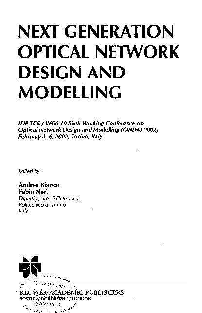 (PDF) Next Generation Optical Network Design and Modelling