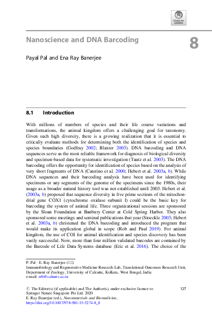 (PDF) Nanoscience and DNA Barcoding