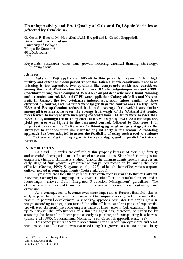 (PDF) Thinning Activity and Fruit Quality of Gala and Fuji Apple ...