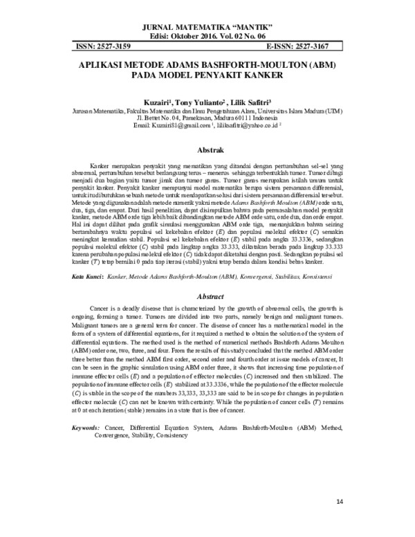 (PDF) Aplikasi Metode Adams Bashforth-Moulton (Abm) Pada Model Penyakit ...