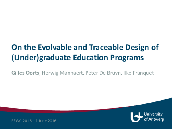 (PDF) On the Evolvable and Traceable Design of (Under)graduate ...