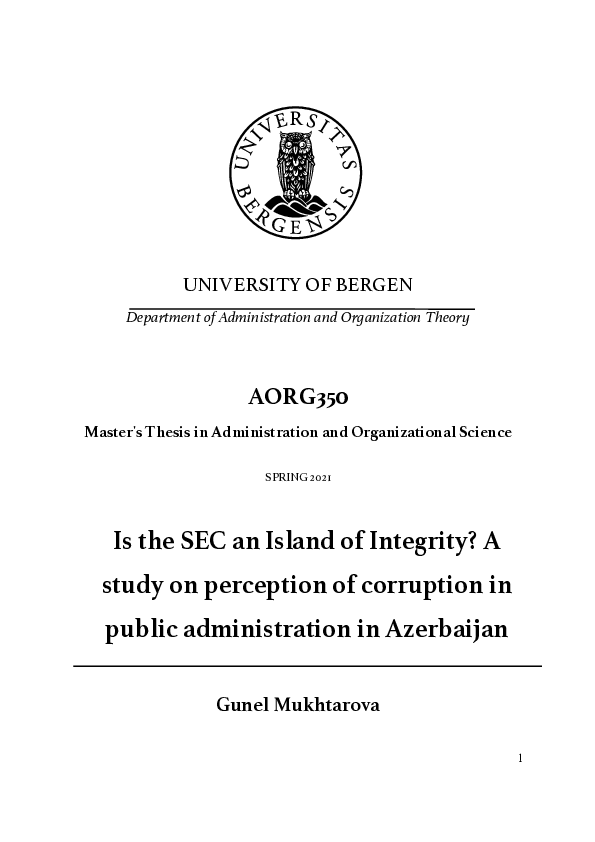 (PDF) Is the SEC an Island of Integrity? A study on perception of ...