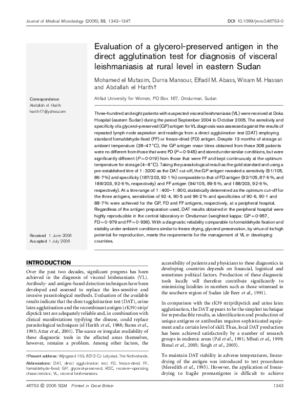 (PDF) Evaluation of a glycerol-preserved antigen in the direct ...