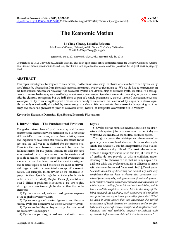 (PDF) The Economic Motion