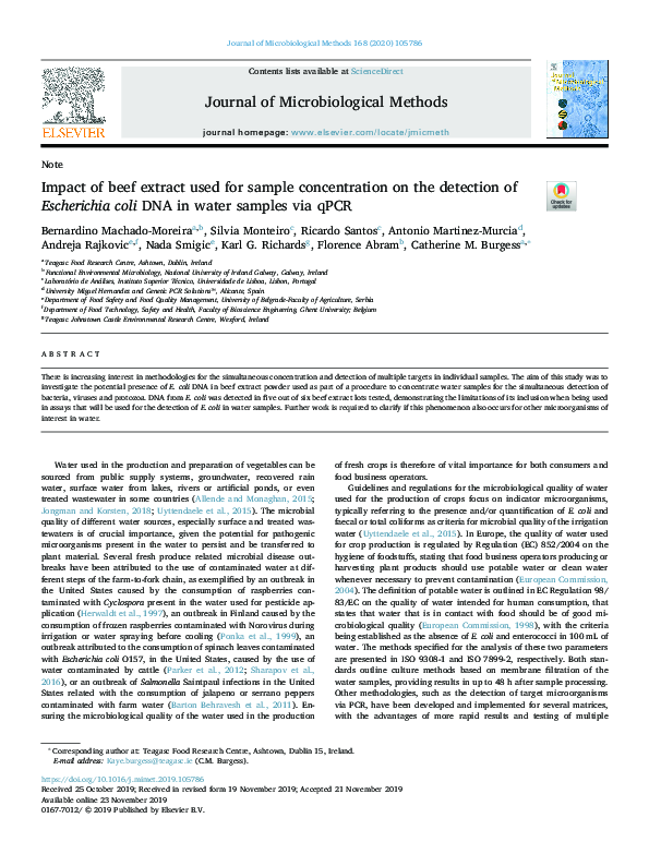 (PDF) Impact of beef extract used for sample concentration on the ...