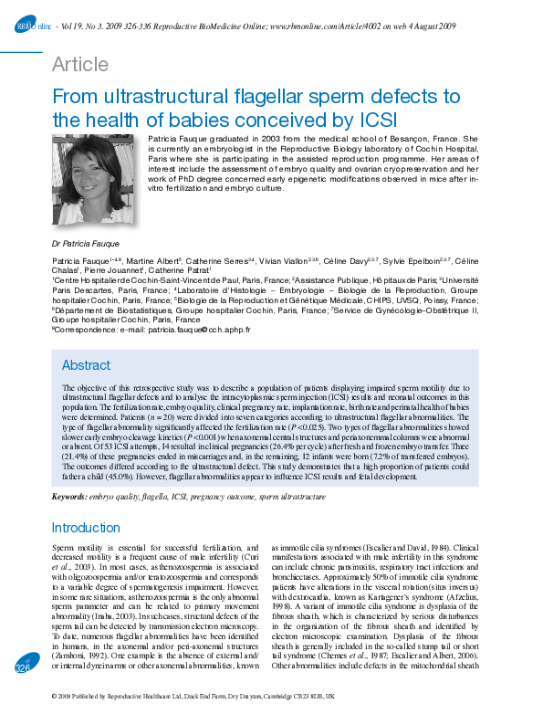 (PDF) From ultrastructural flagellar sperm defects to the health of ...