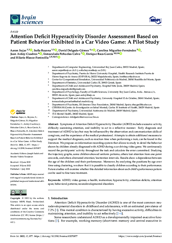 (PDF) Attention Deficit Hyperactivity Disorder Assessment Based on Patient Behavior Exhibited in ...