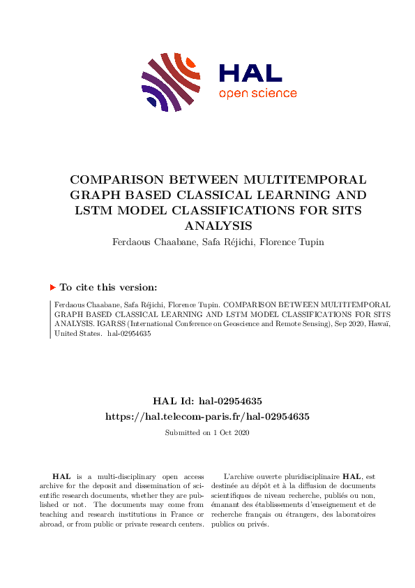 (PDF) Comparison Between Multitemporal Graph Based Classical Learning and LSTM Model ...
