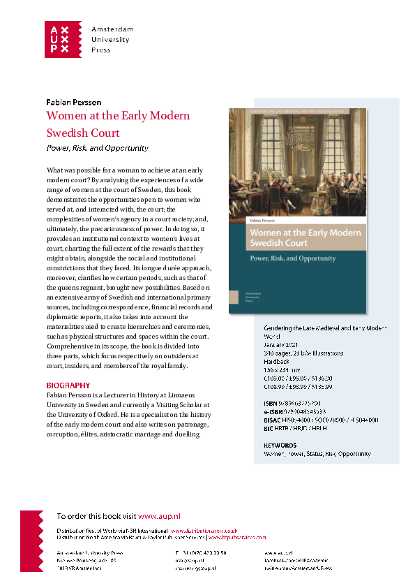 (PDF) Women at the Early Modern Swedish Court
