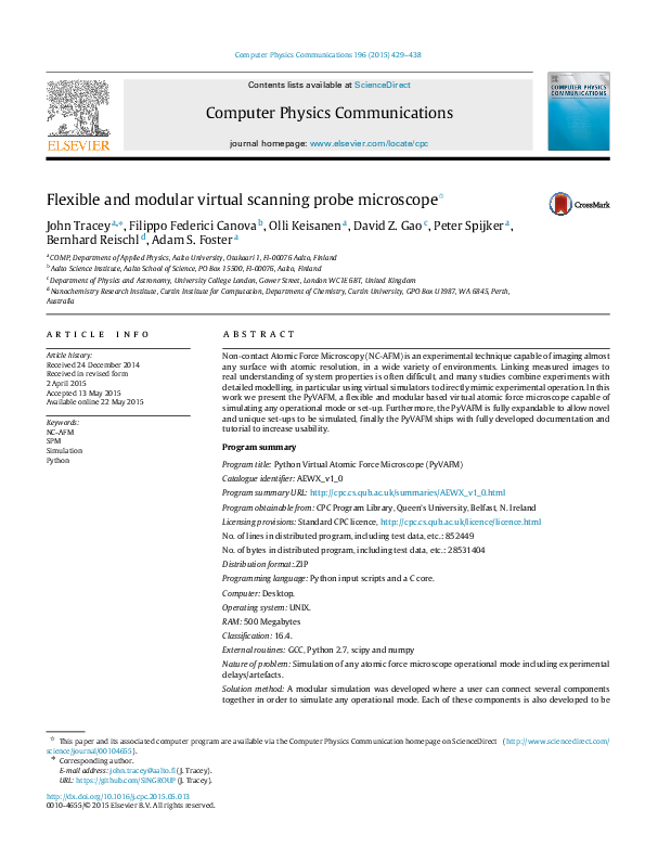 (PDF) Flexible and modular virtual scanning probe microscope