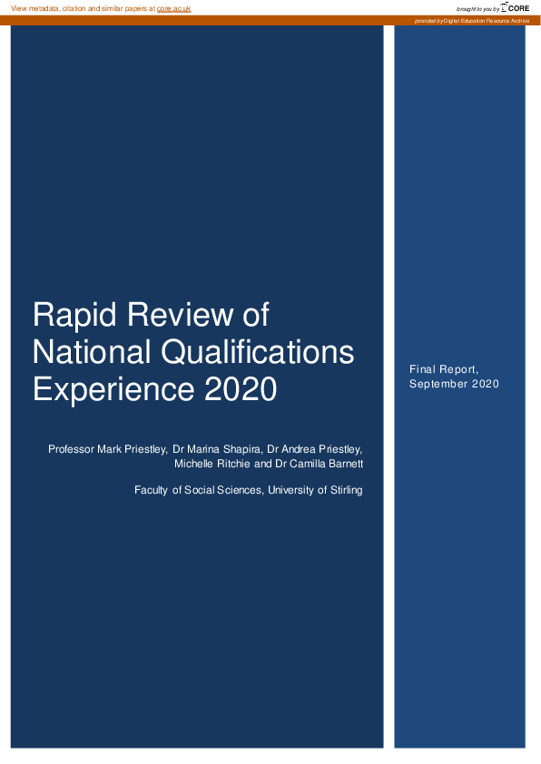 (PDF) Rapid review of National Qualifications experience 2020 : final ...