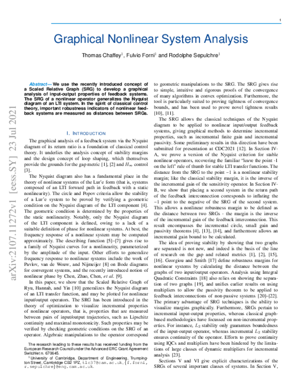 (PDF) Graphical Nonlinear System Analysis