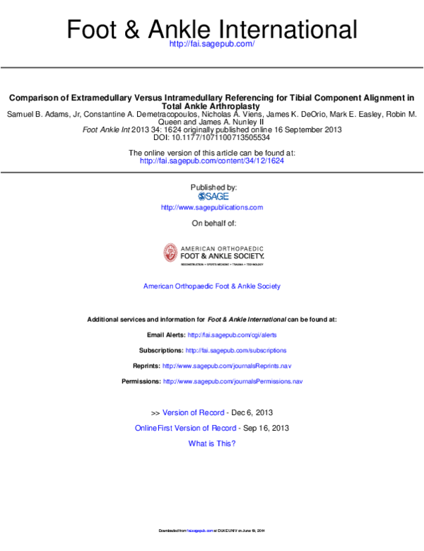 (PDF) Comparison of Extramedullary Versus Intramedullary Referencing ...