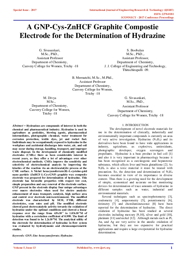 (PDF) A GNP-Cys-ZnHCF Graphite Compostie Electrode for the ...