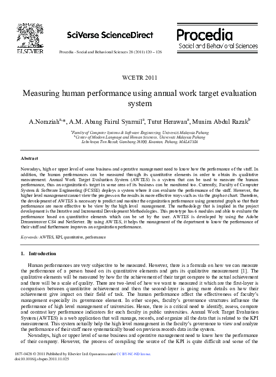 (PDF) Measuring human performance using annual work target evaluation ...