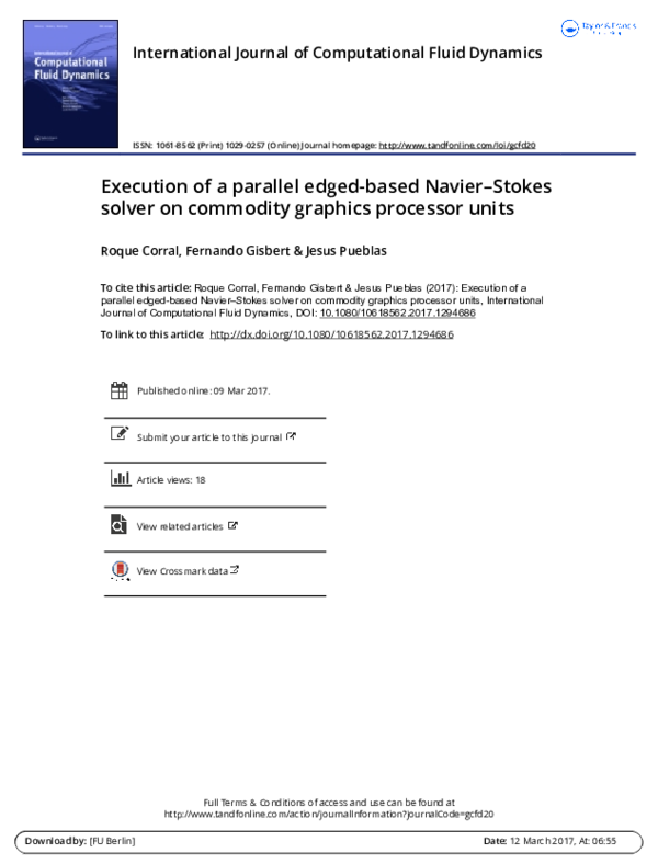 (PDF) Execution of a parallel edge-based Navier–Stokes solver on commodity graphics processor units