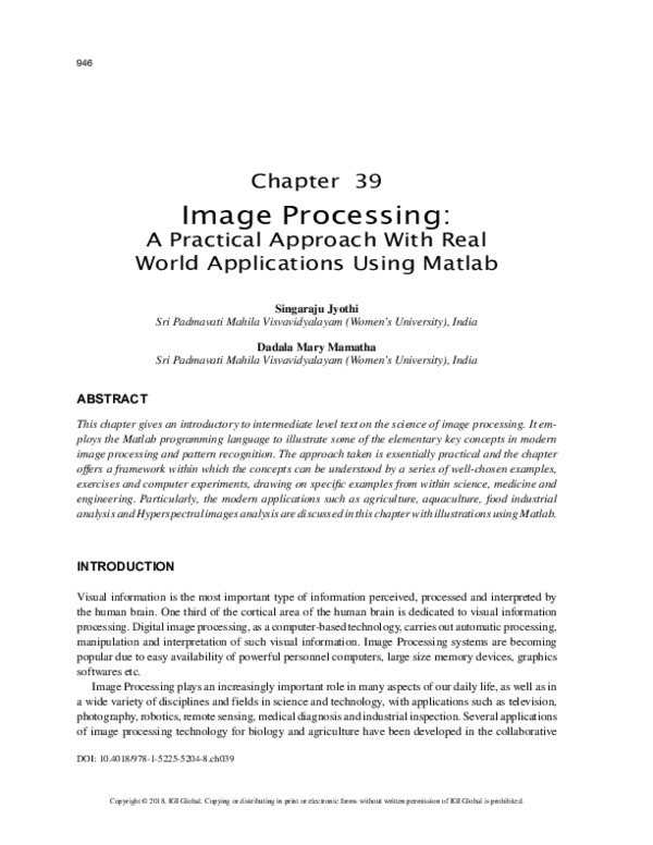 Pdf Image Processing A Practical Approach With Real World