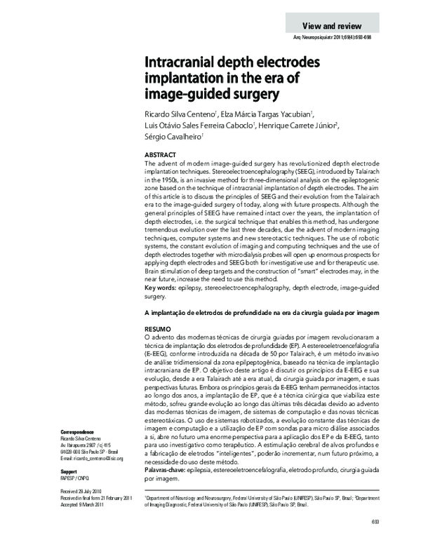 (PDF) Evolving SEEG Techniques in Image-Guided Surgery