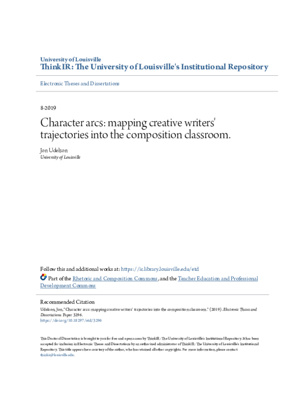 (PDF) Character arcs: mapping creative writers' trajectories into the ...
