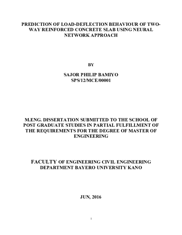 (PDF) Neural Network Model for Concrete Slab Behavior