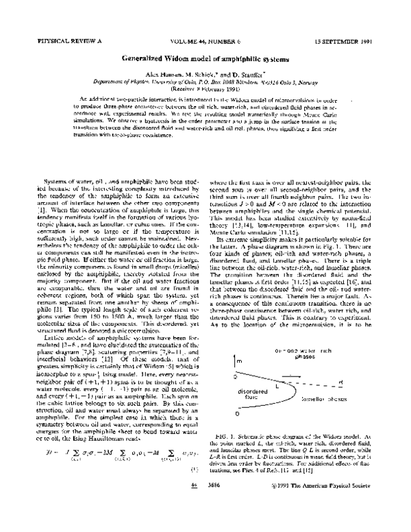 (PDF) Generalized Widom model of amphiphilic systems