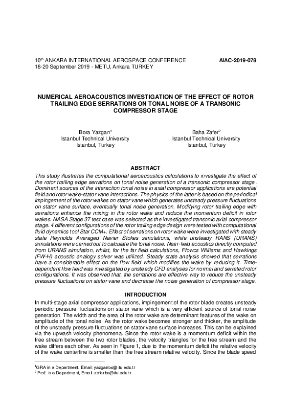 (PDF) Numerical Aeroacoustics Investigation of the Effect of Rotor Trailing Edge Serrations on ...