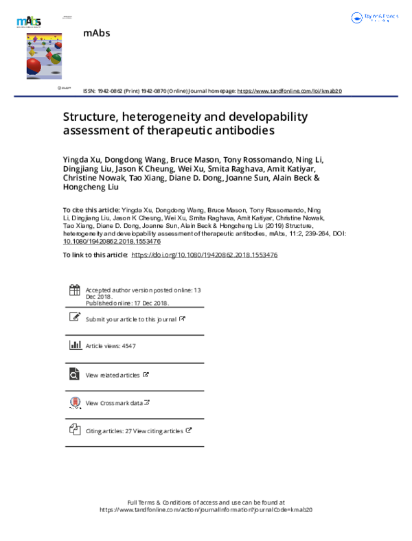 (PDF) Structure, heterogeneity and developability assessment of ...
