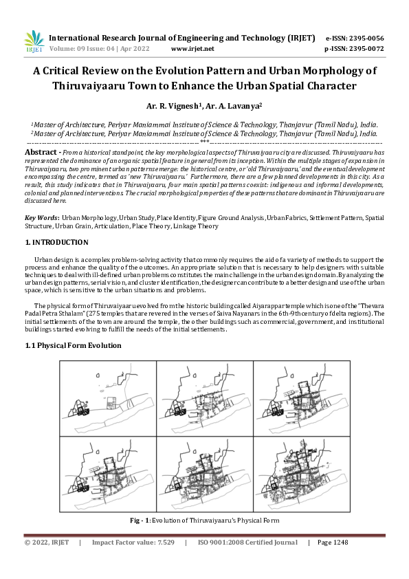 (PDF) A Critical Review on the Evolution Pattern and Urban Morphology ...
