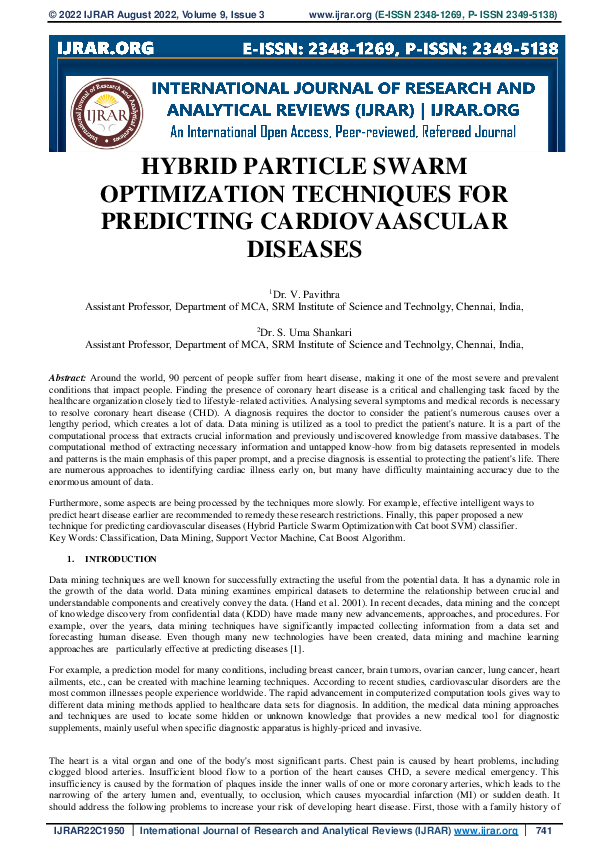 Pdf Hybrid Particle Swarm Optimization Techniques For Predicting