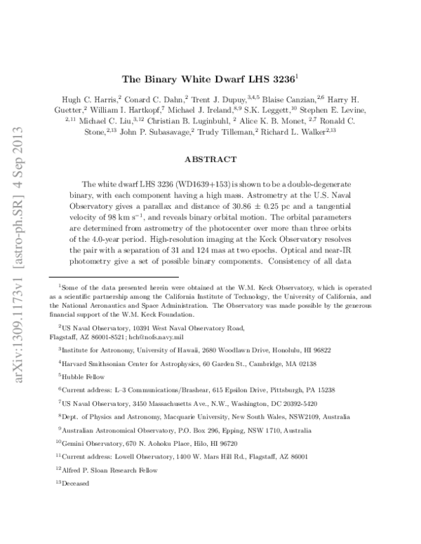 (PDF) The Binary White Dwarf LHS 3236