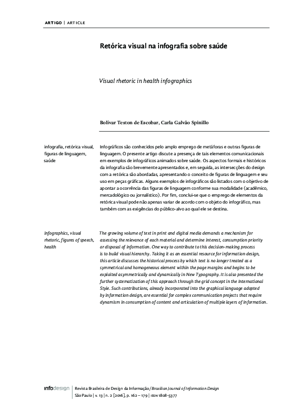 (PDF) Retórica visual na infografia sobre saúde | Visual rhetoric in ...