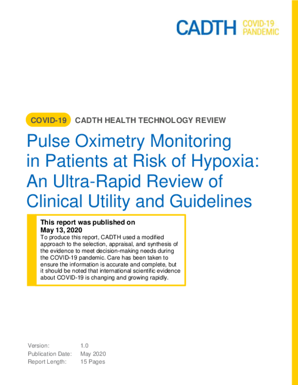 (PDF) Pulse Oximetry Monitoring in Patients at Risk of Hypoxia: An ...