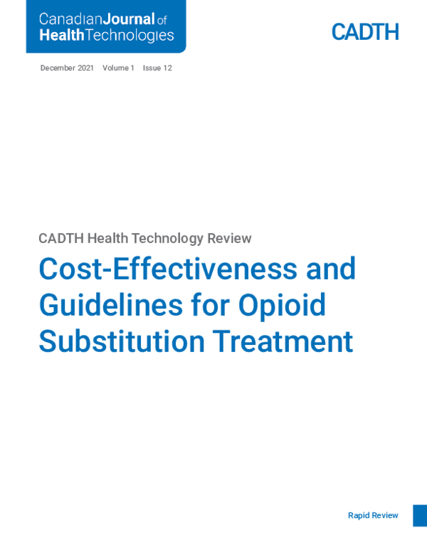 (PDF) Cost-Effectiveness and Guidelines for Opioid Substitution Treatment