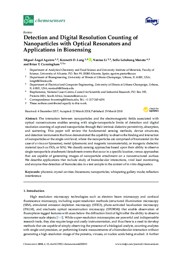 (PDF) Detection and Digital Resolution Counting of Nanoparticles with ...