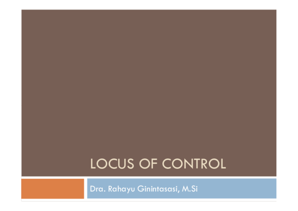 (PDF) LOCUS OF CONTROL